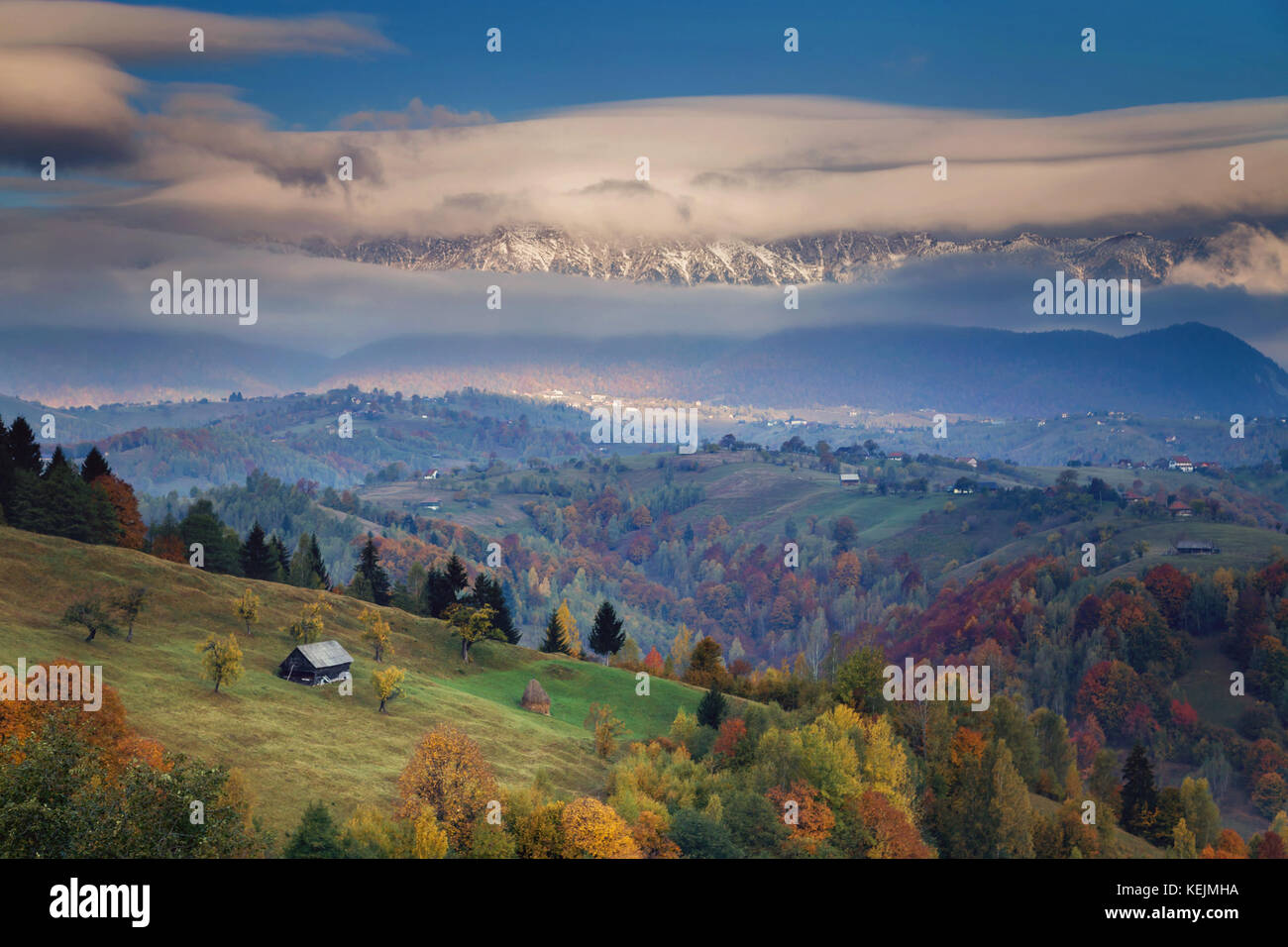 Beautiful autumn landscape in Transylvania Stock Photo - Alamy