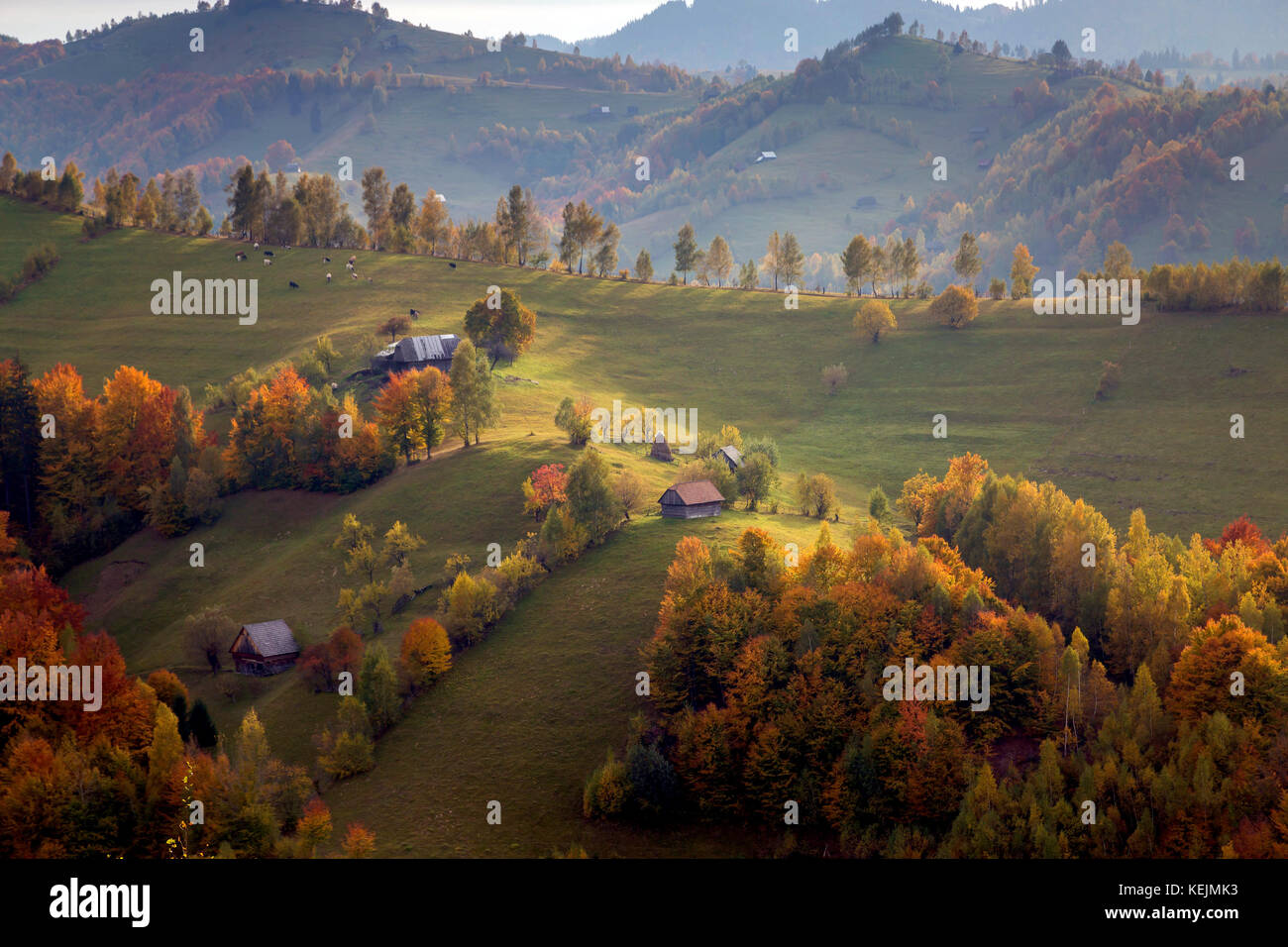 Beautiful autumn landscape in Transylvania Stock Photo - Alamy