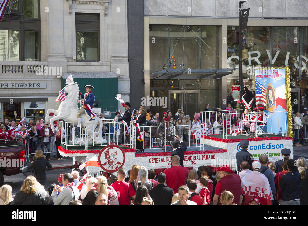 Annual Pulaski Day Polish parade makes its way up 5th Avenue in midtown ...