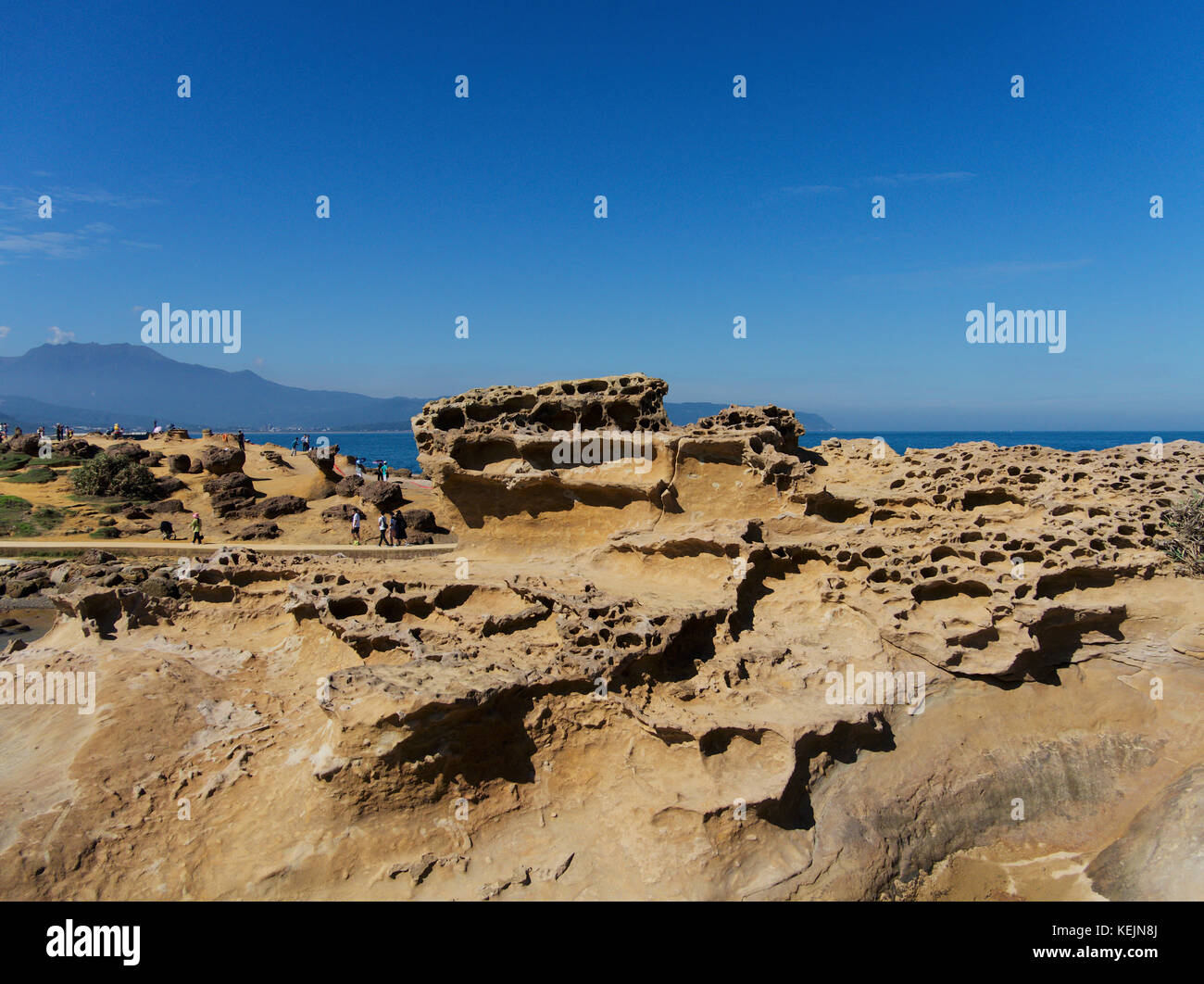 Unique rock formations at Yehliu Geopark, Wanli, Taiwan Stock Photo - Alamy