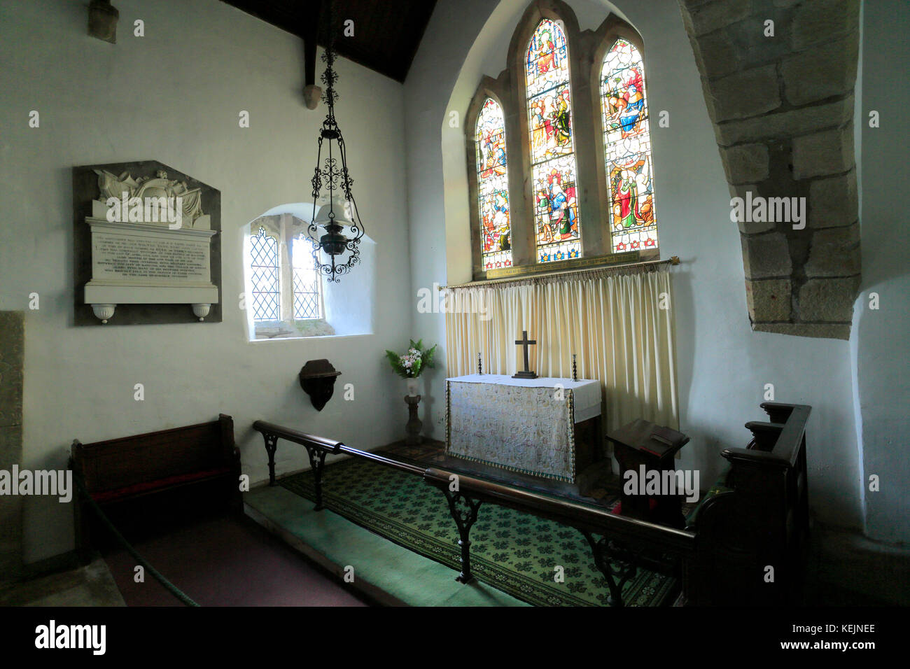 St Begas Church on the shore of Bassenthwaite lake, Lake District ...