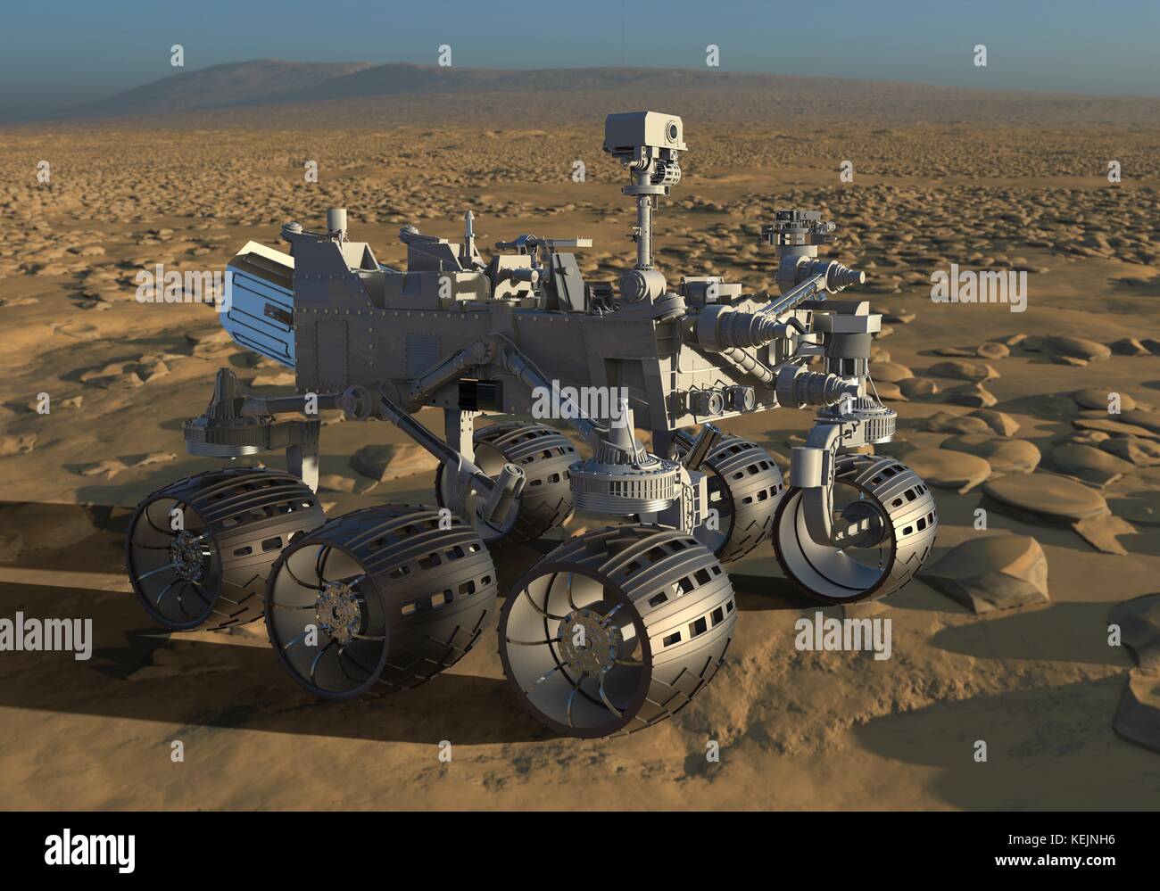 3D Illustration The Mars Rover on Mars Stock Photo - Alamy