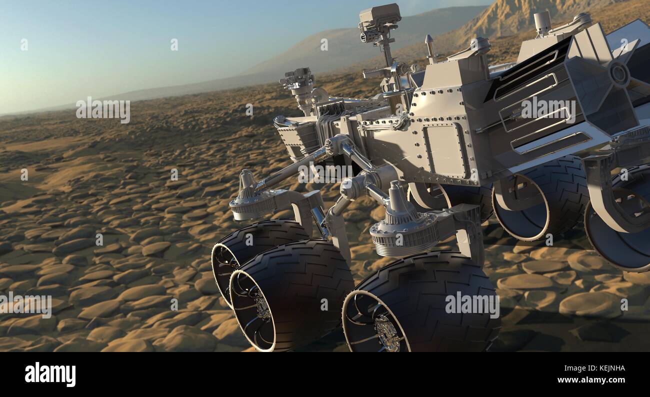 3D Illustration The Mars Rover on Mars Stock Photo - Alamy