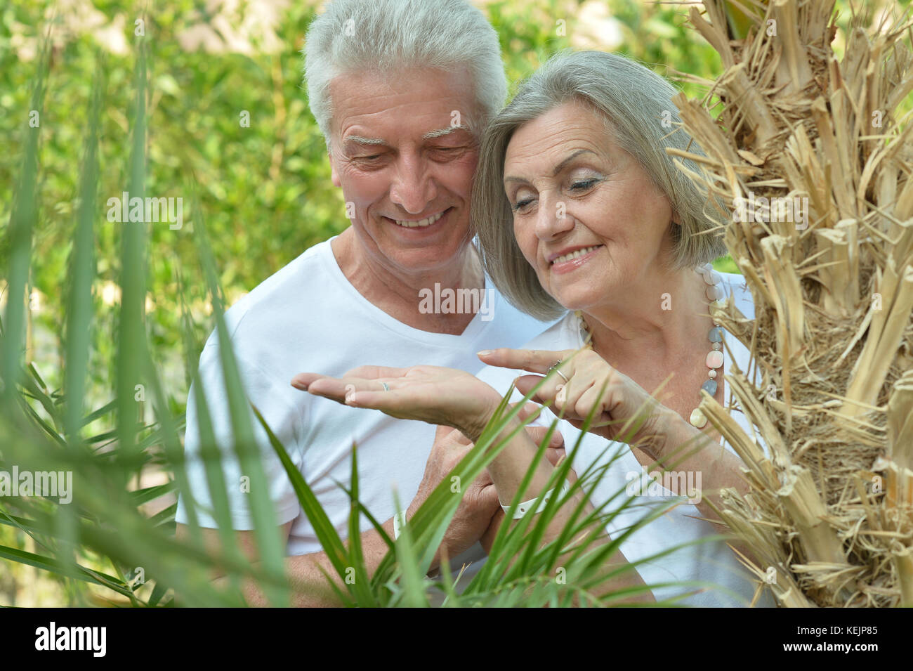 Woman showing something Stock Photo - Alamy