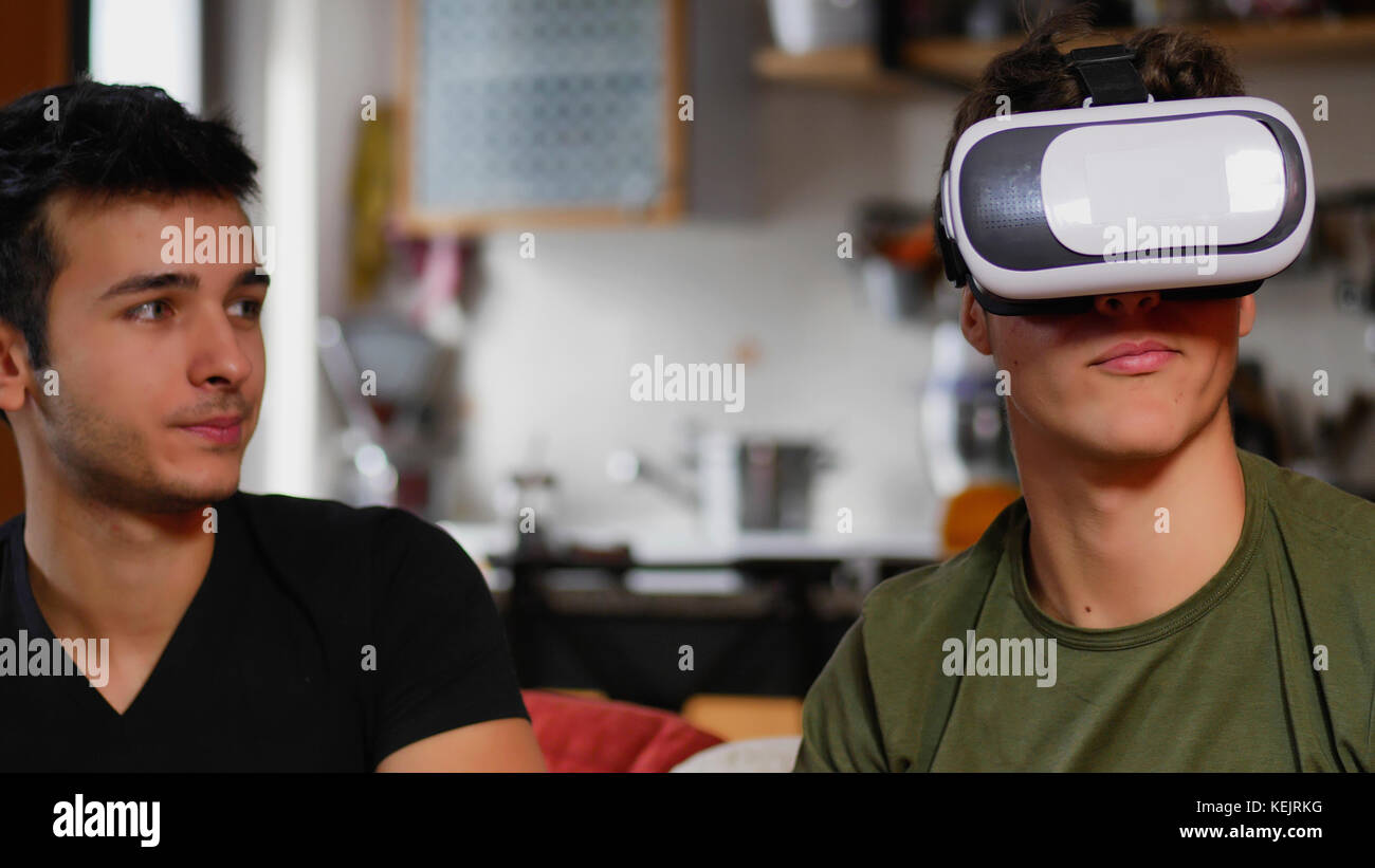 Two friends experience emotion enjoying hi-res stock photography and ...