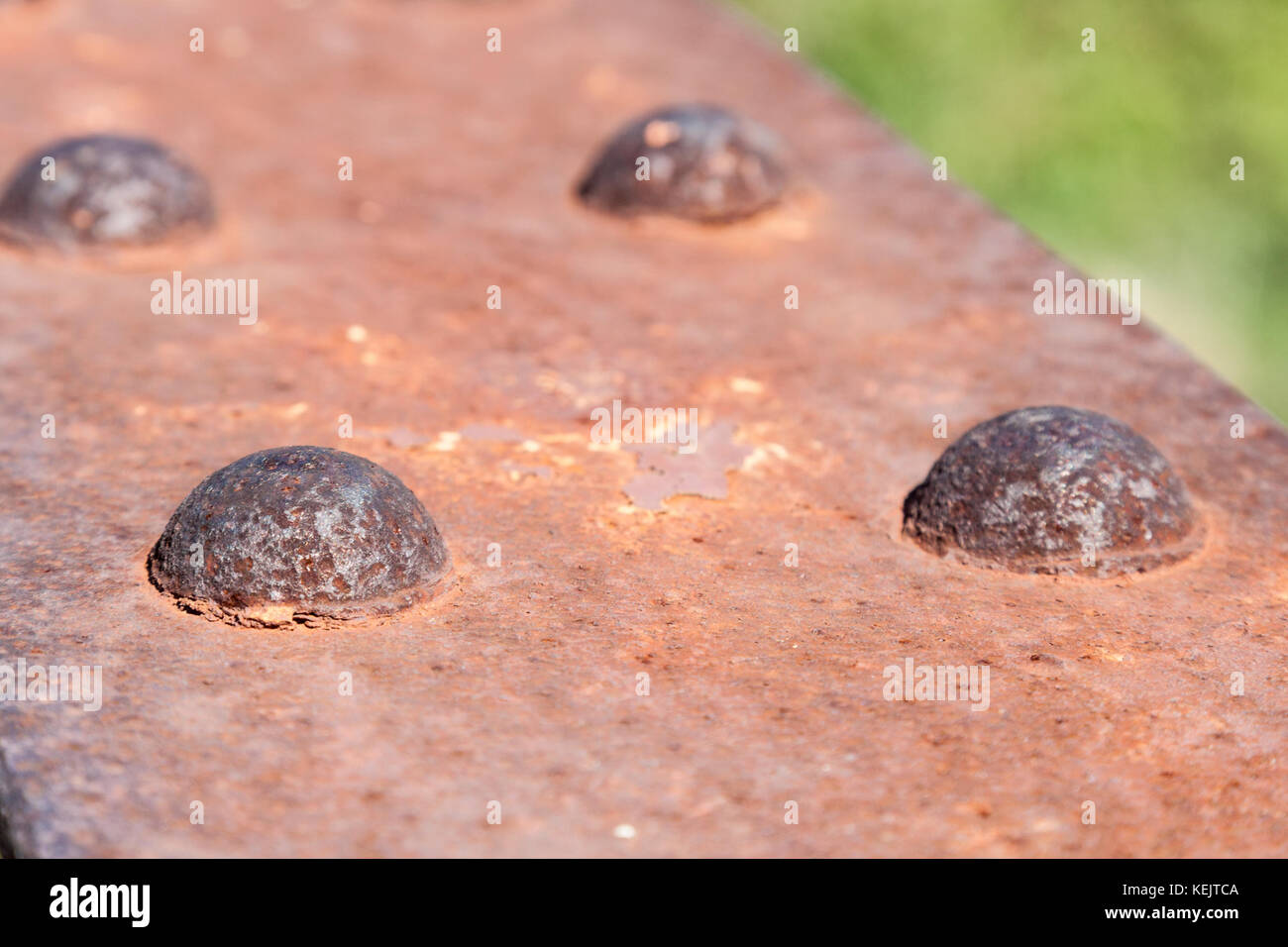 Metal Rivets on an industrial metallic bridge, old and rusted Picture ...