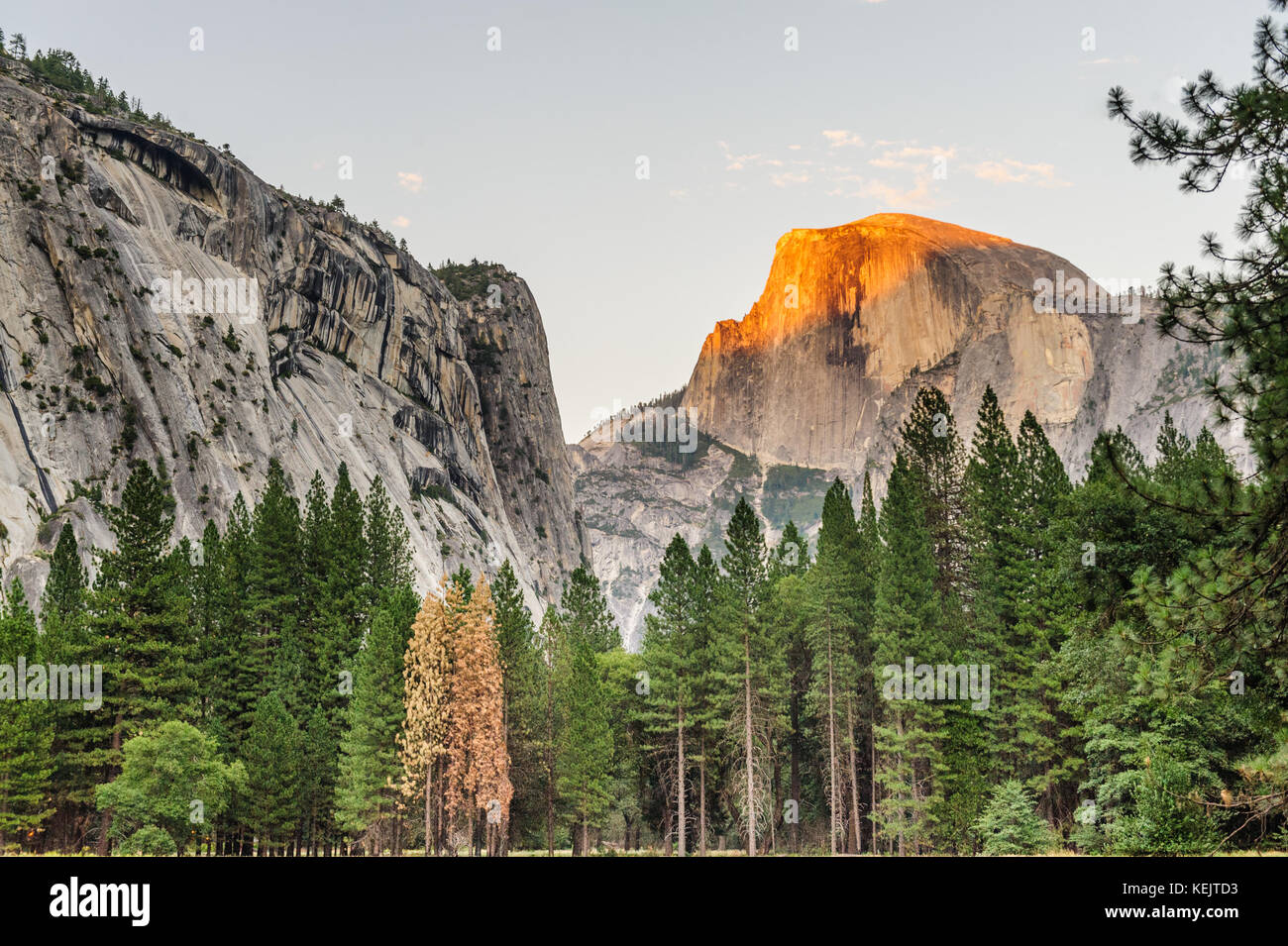 Sunset over Half Dome Stock Photo - Alamy
