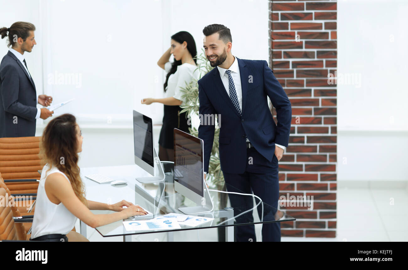 employees in the workplace in the office Stock Photo - Alamy