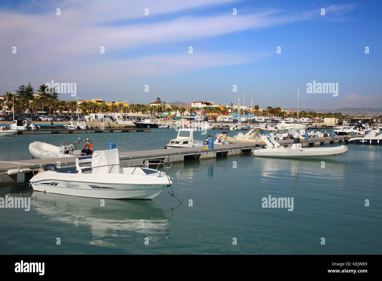 harbour at the coastal port of san leone agrigento sicily Stock Photo ...