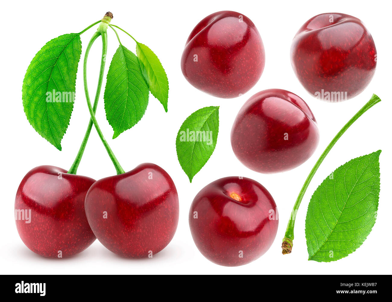 Cherry isolated on white background. Cherries collection Stock Photo ...