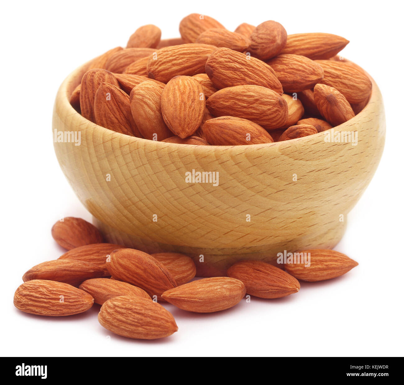 Organic almonds fresh uncooked over white Stock Photo - Alamy