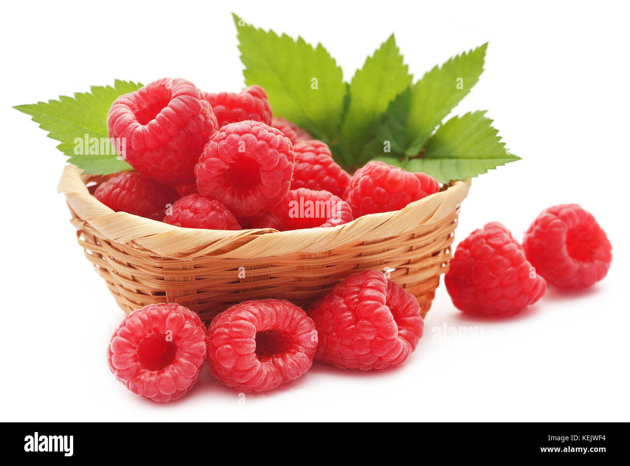 Fresh Raspberry over white background Stock Photo - Alamy