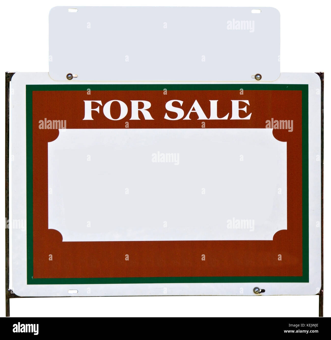 FOR SALE real estate sign with a second blank sign above. Plenty of ...