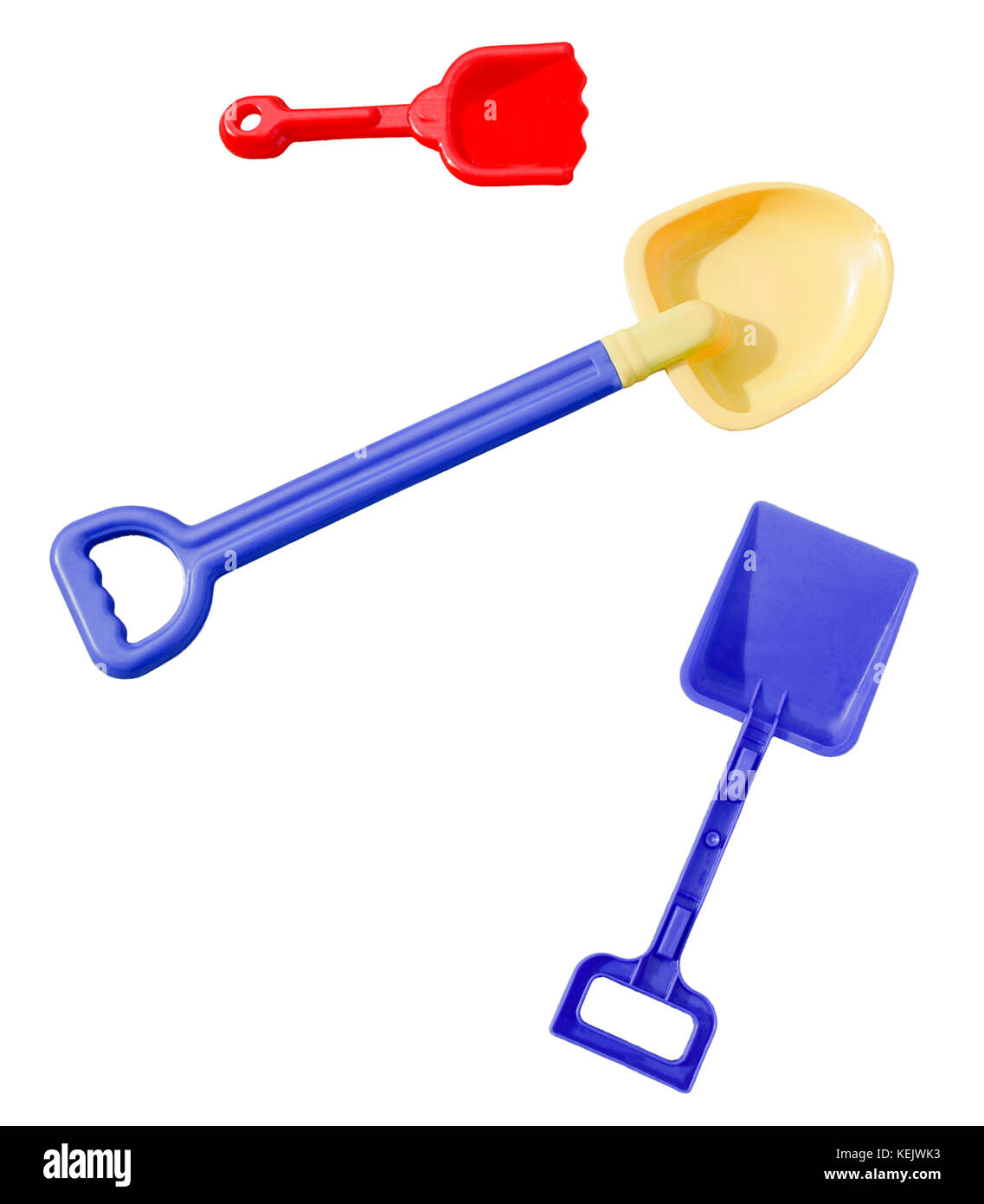 Plastic beach toy shovels. Isolated Stock Photo - Alamy