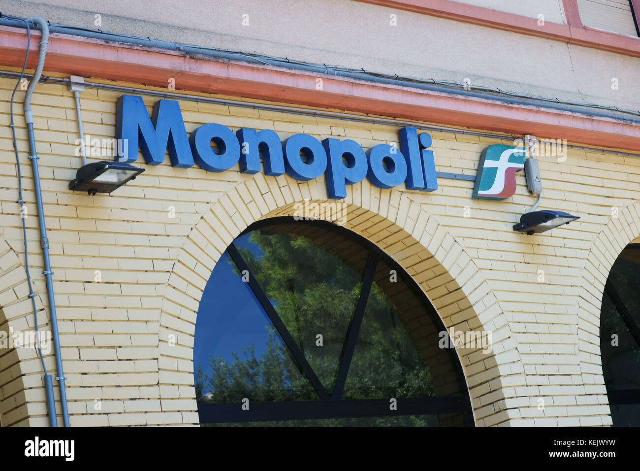 Train station of Monopoli, Apulia, Italy Stock Photo - Alamy