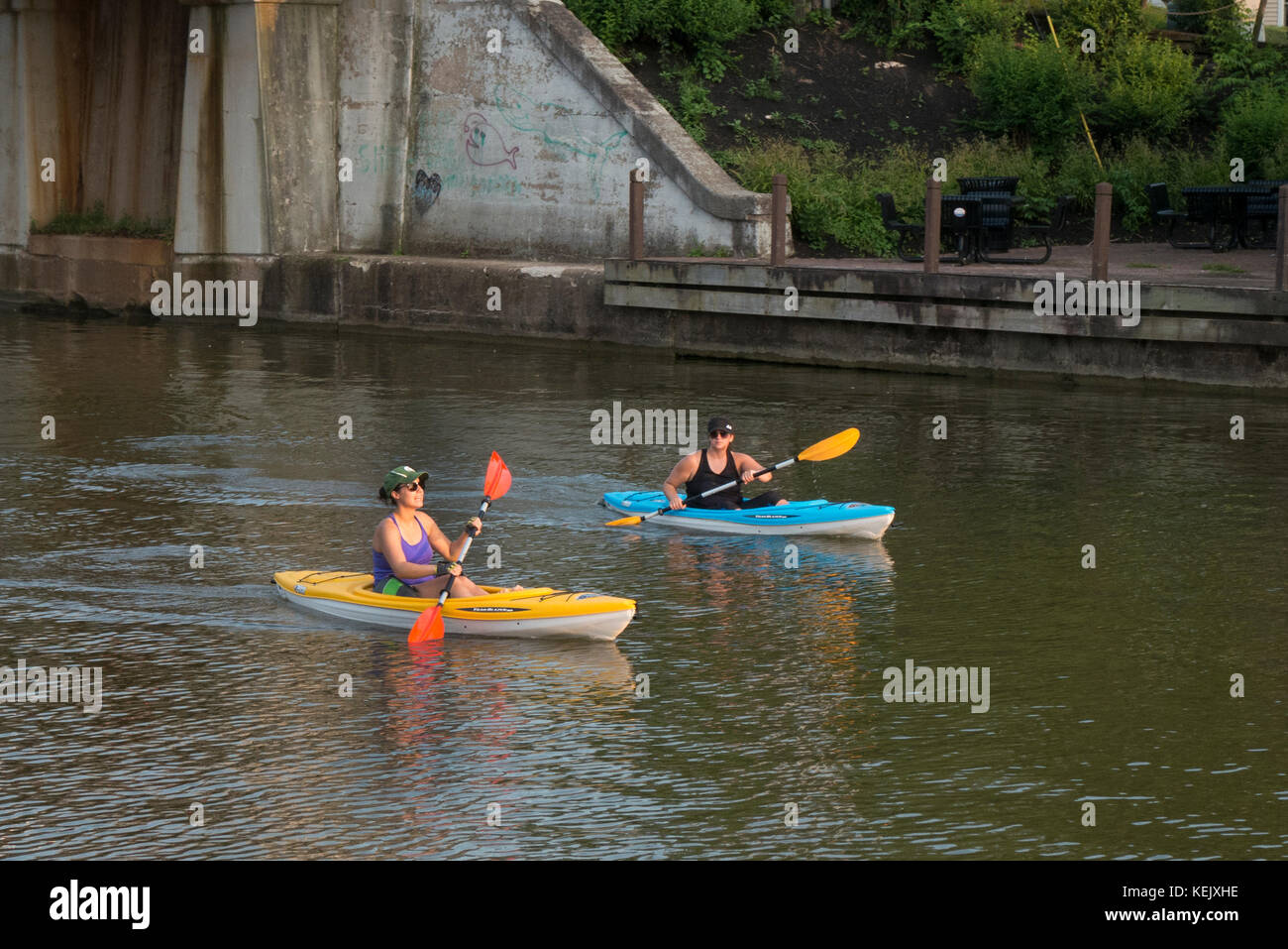 Kayaking on the Erie Canal Stock Photo - Alamy