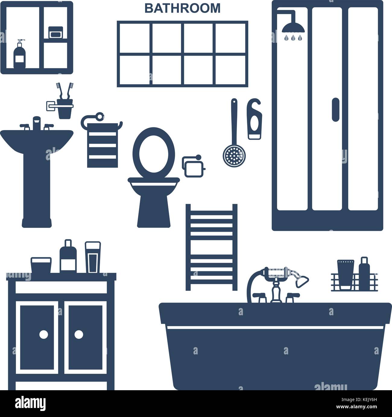 Bathroom vector vectors hi-res stock photography and images - Alamy