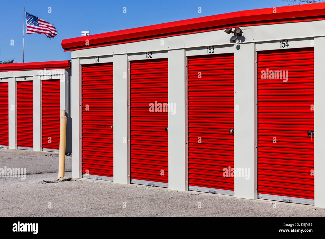 Numbered self storage and mini storage garage units II Stock Photo - Alamy