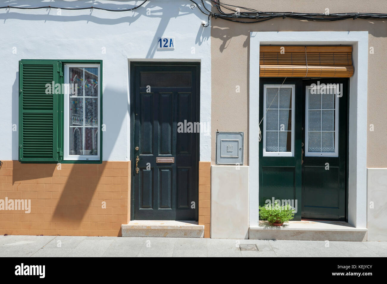 Street scene in Alaior, Menorca, Balearic Islands, Spain Stock Photo ...