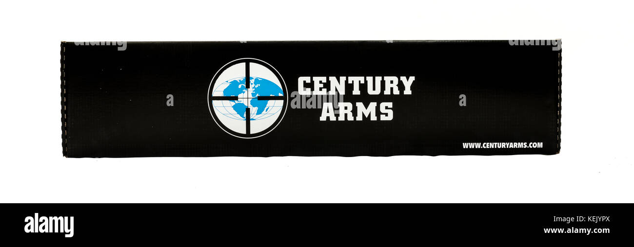 Winneconne, WI - 12 October 2017: A box of Centry Arms rifle box on an ...