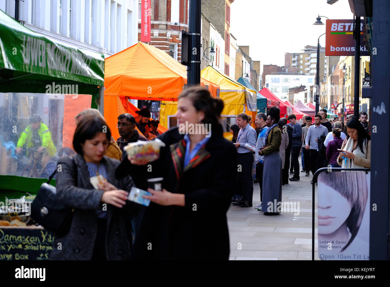 Lower Marsh Market near Waterloo station, SE1, London, United Kingdom ...