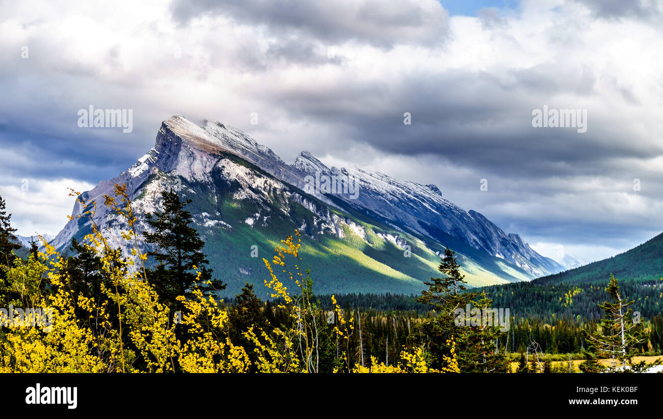 Mount Rundle near the town of Canmore in Banff National Park in the ...