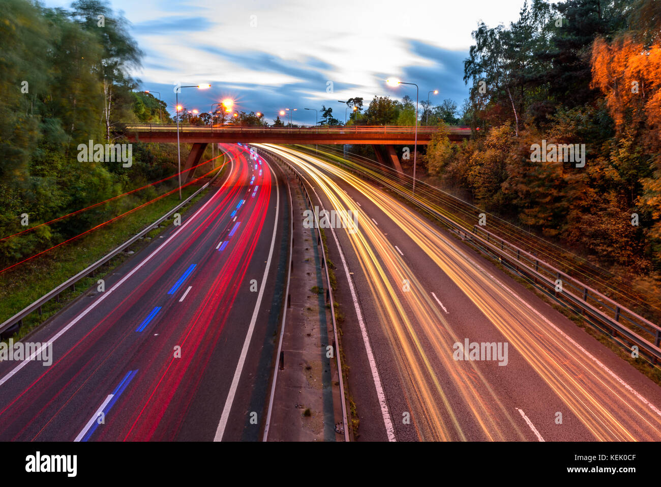 Night View of UK Motorway Highway Traffic Stock Photo - Alamy