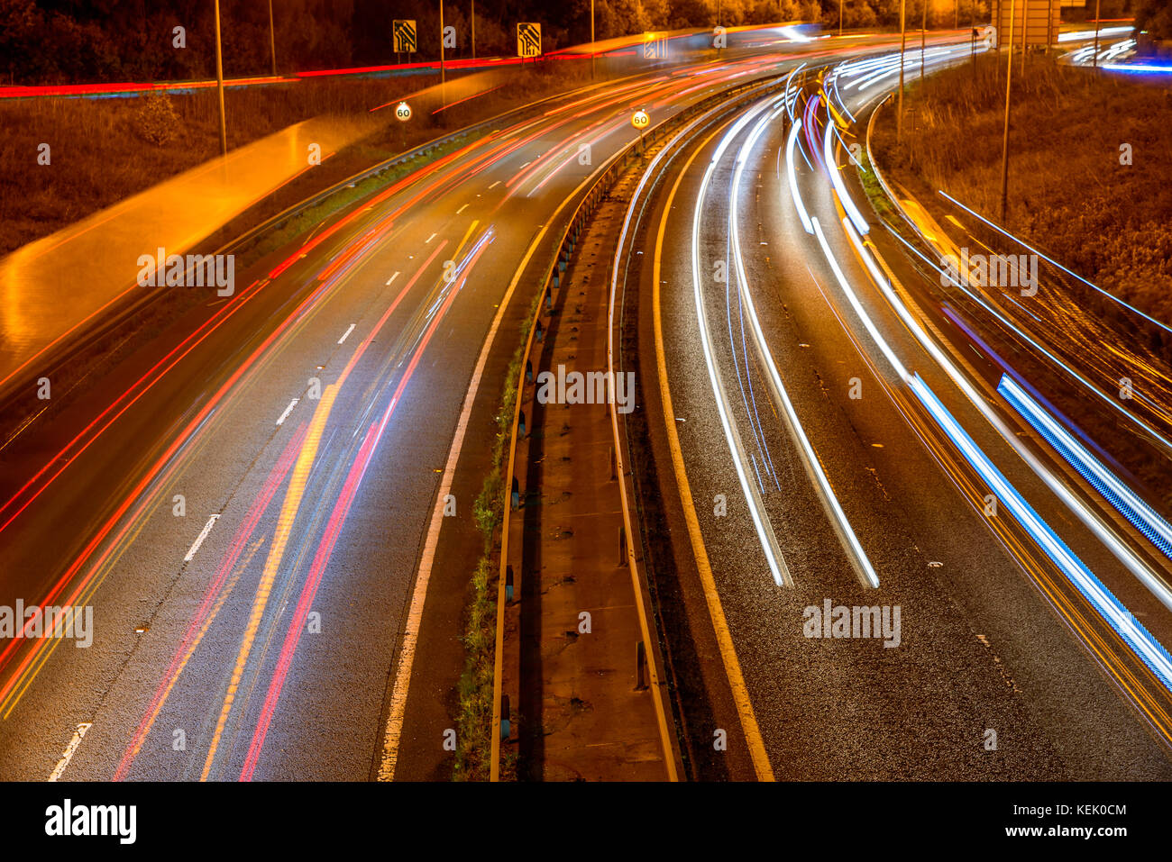 Night View of UK Motorway Highway Traffic Stock Photo - Alamy