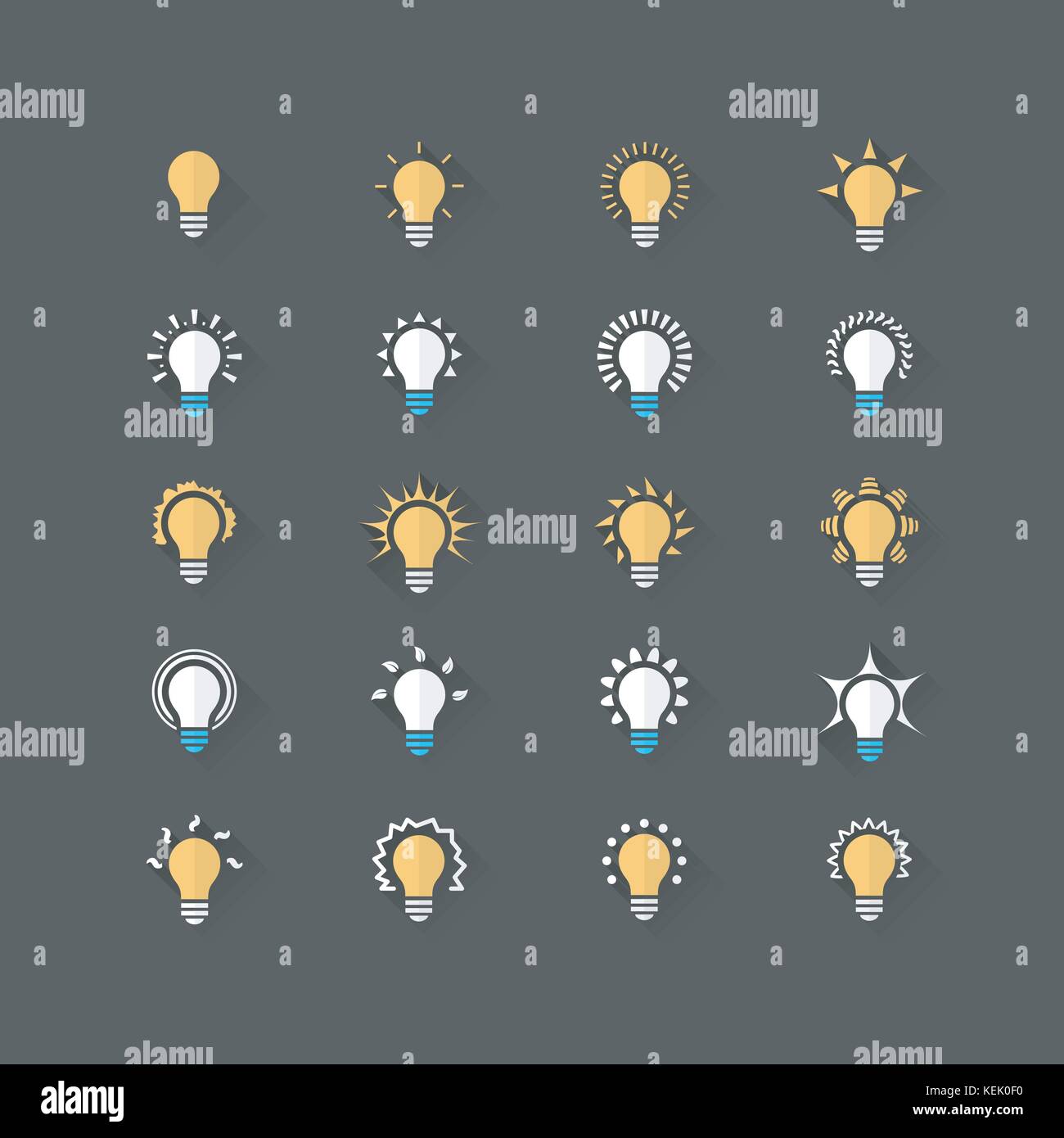Flat light bulb icons Stock Vector Images - Alamy