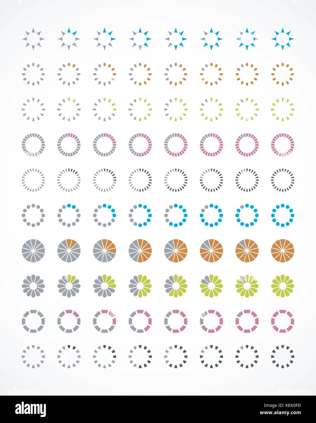 Set of loading icons. Vector eps 8 Stock Vector Image & Art - Alamy