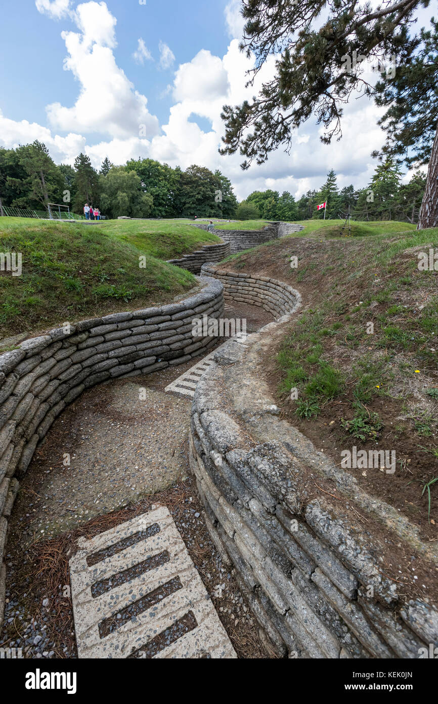 Preserved trenches, tunnels and battlefields of World War one at Vimy ...
