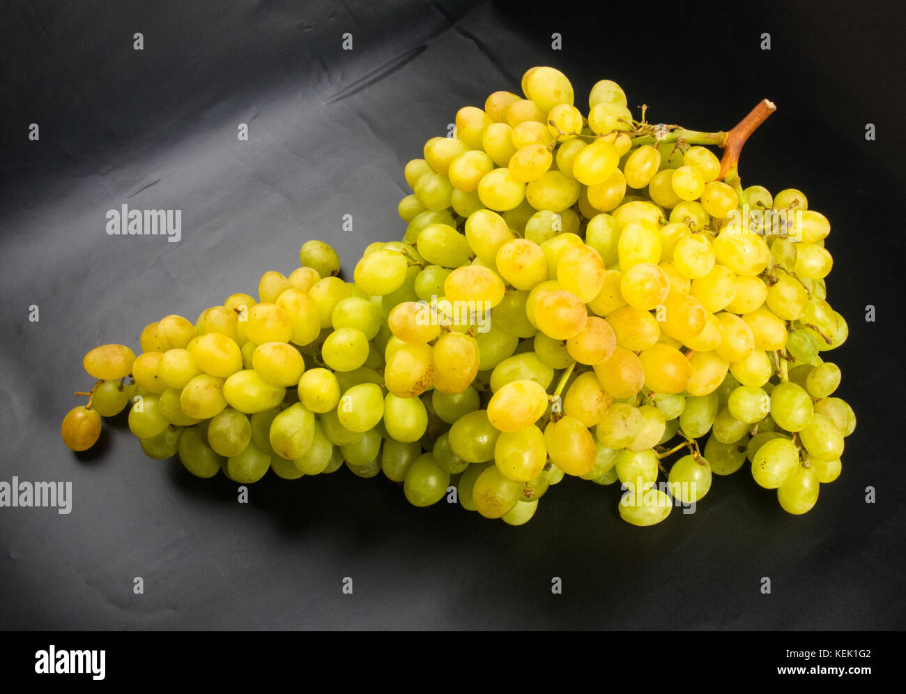 Large grapes cluster amber color on black background Stock Photo - Alamy