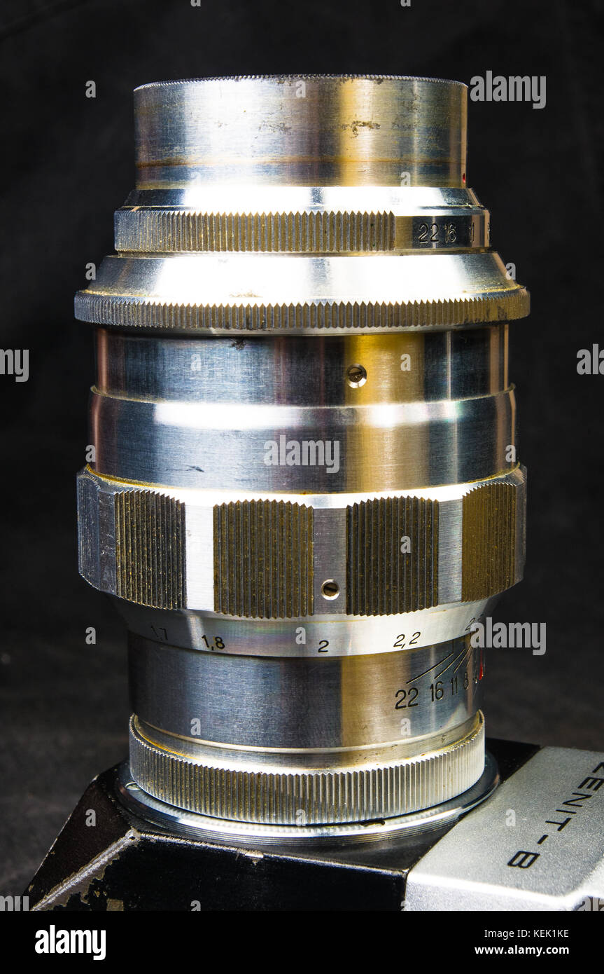 DONETSK, UKRAINE - May 07, 2016: old soviet film SLR camera Zenit - B ...