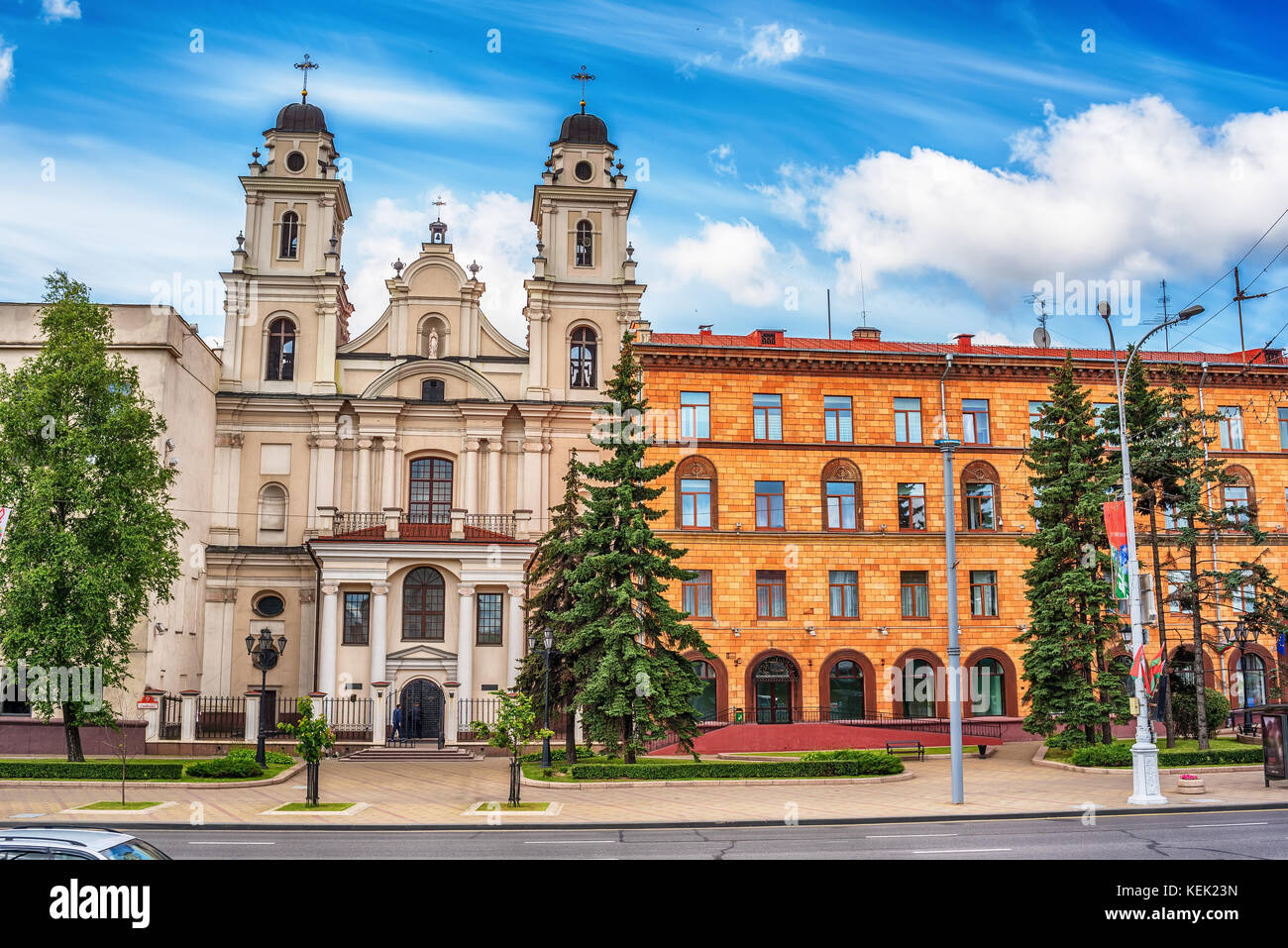 Minsk, Belarus: catholic Cathedral of the Holy Name of Mary Stock Photo ...