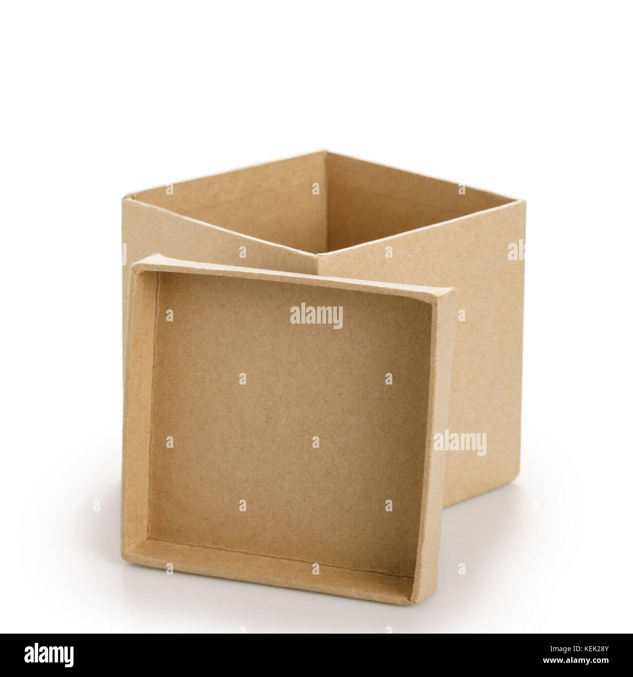 open brown paper box with lid isolated on white background Stock Photo ...