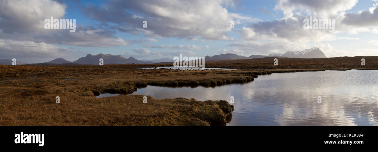 Sutherland landscape with Ben Loyal and Ben Hope Stock Photo - Alamy