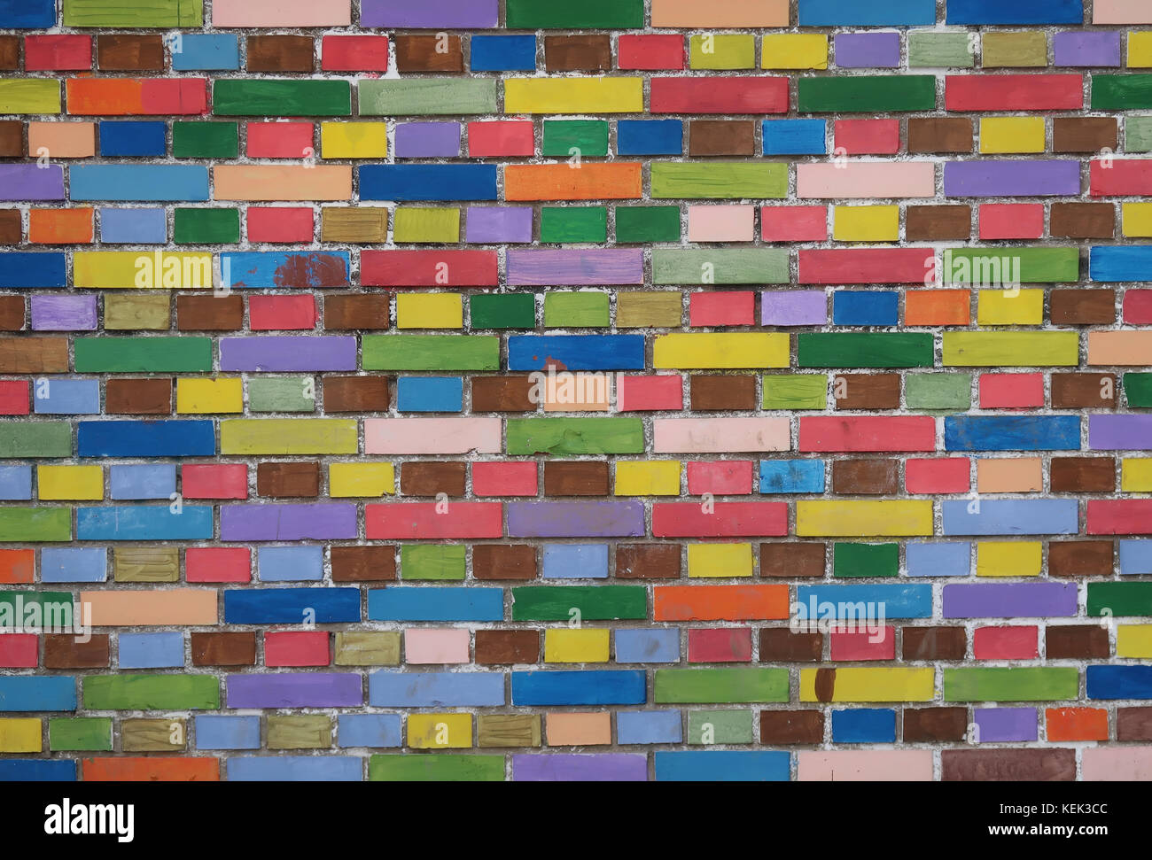 Colorful brick wall Stock Photo - Alamy