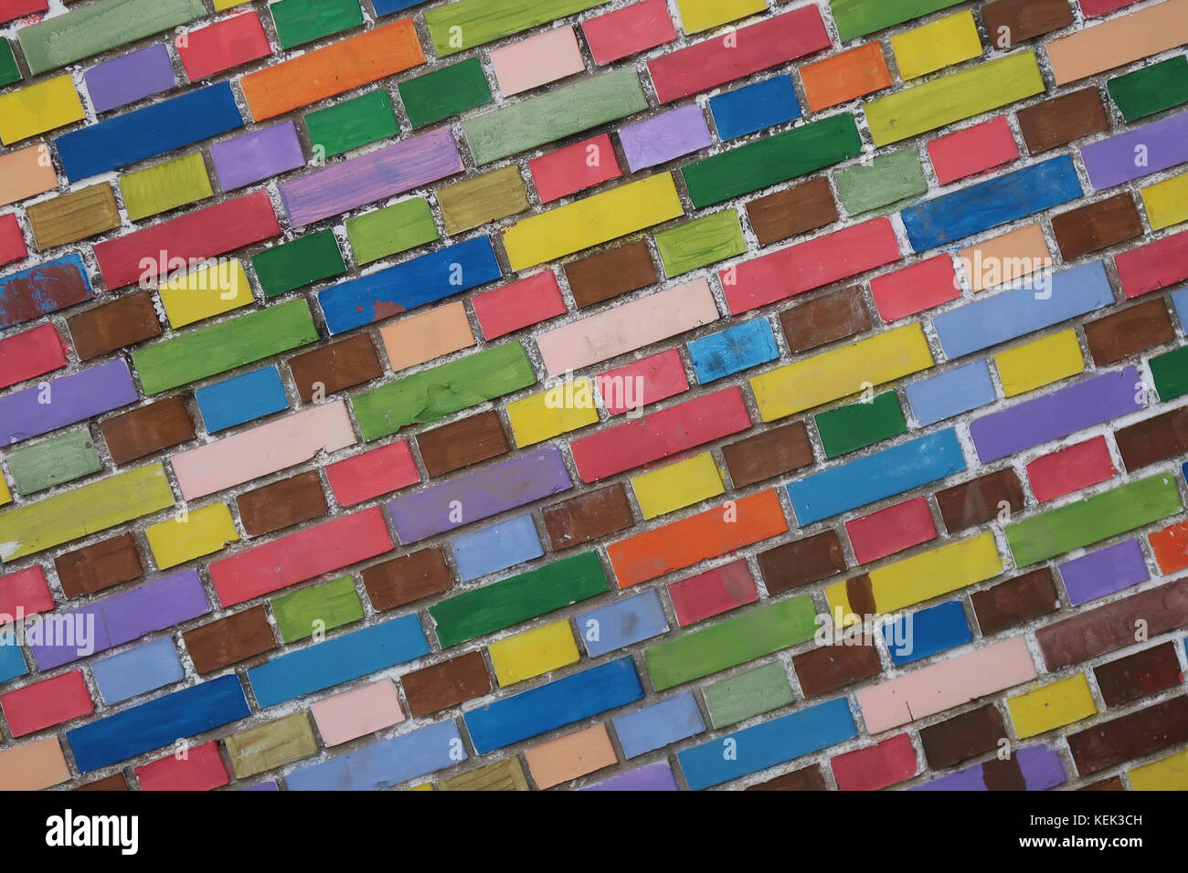 Colorful brick wall Stock Photo - Alamy