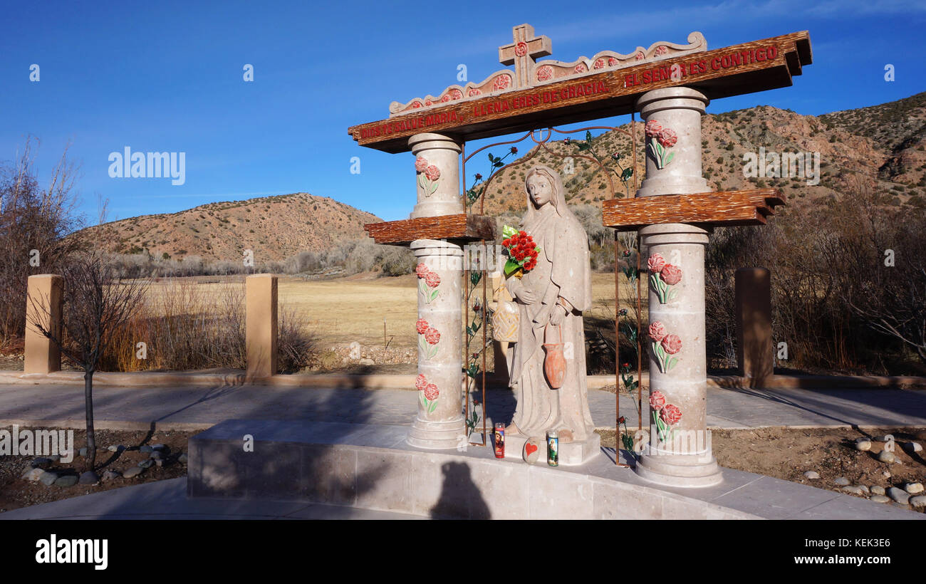 Statue at El Santuario de Chimayo in Chimayo in New Mexico Stock Photo ...