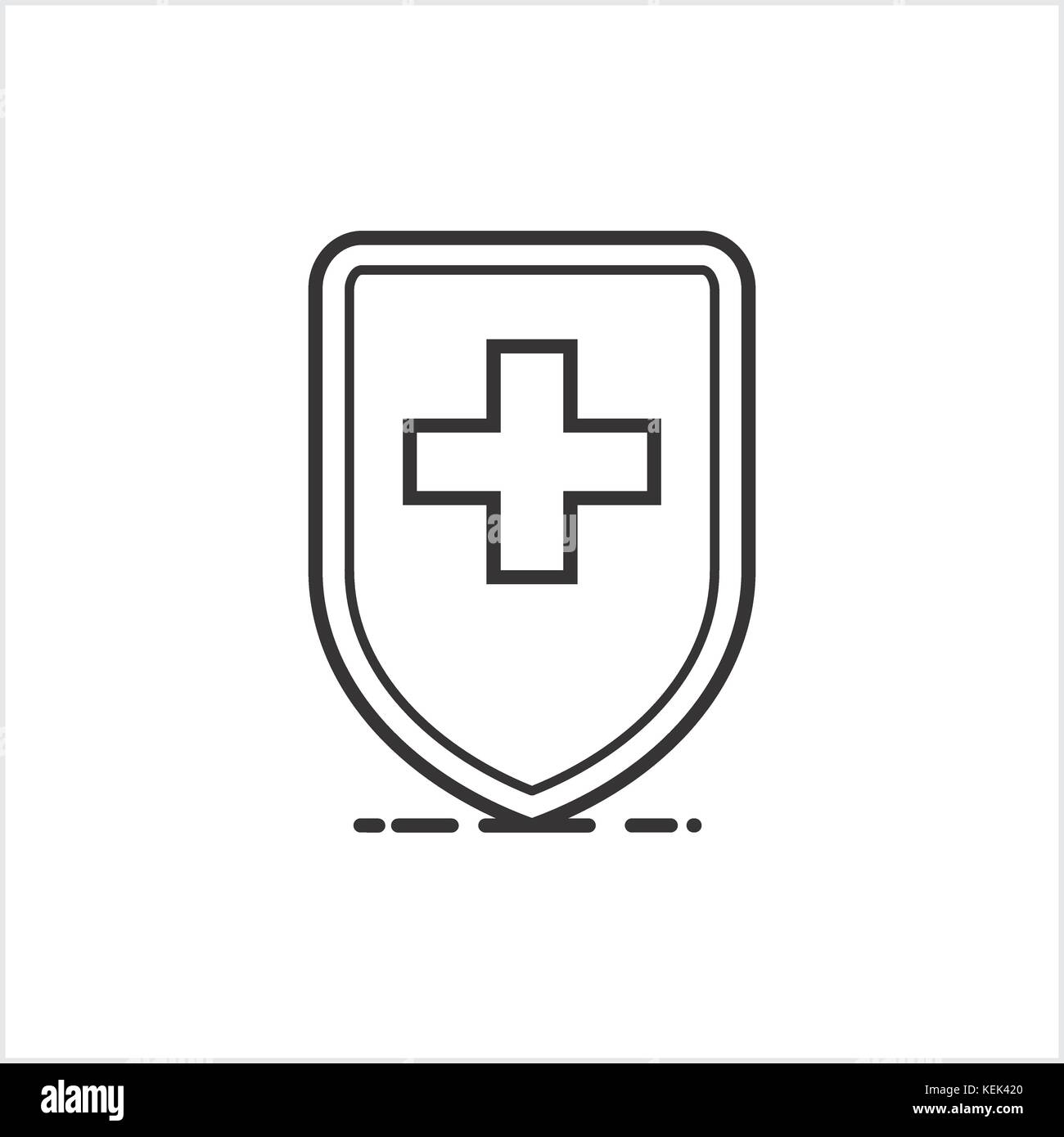 Shield icon medical cross hi-res stock photography and images - Alamy