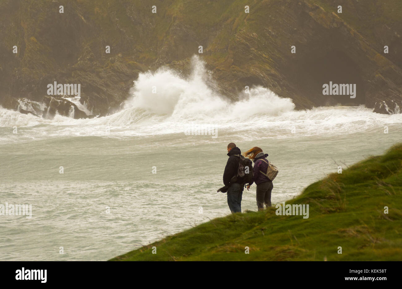 Newquay, Cornwall. 21st Oct, 2017. UK Weather. Storm Brian lashes West ...