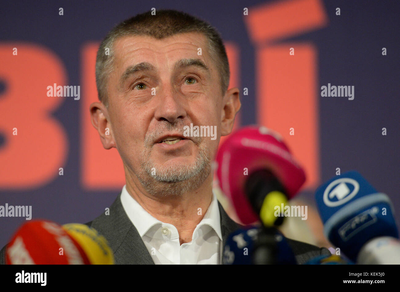 Prague, Czech Republic. 21st Oct, 2017. Andrej Babis, chairman of the ...