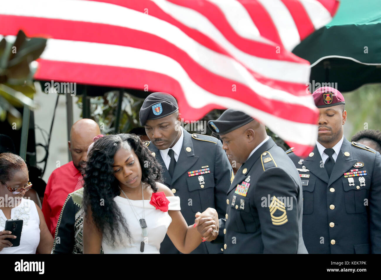Ft. Lauderdale, FL, USA. 23rd Oct, 2017. Myeshia Johnson, the wife of ...