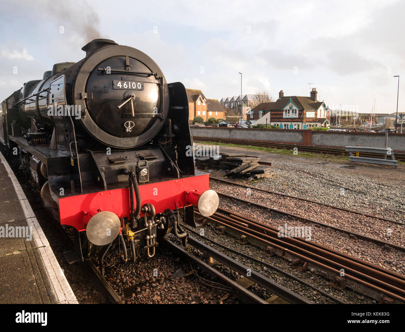 UK. 21st October 2017 Steam locomotive Royal Scot at Littlehampton ...