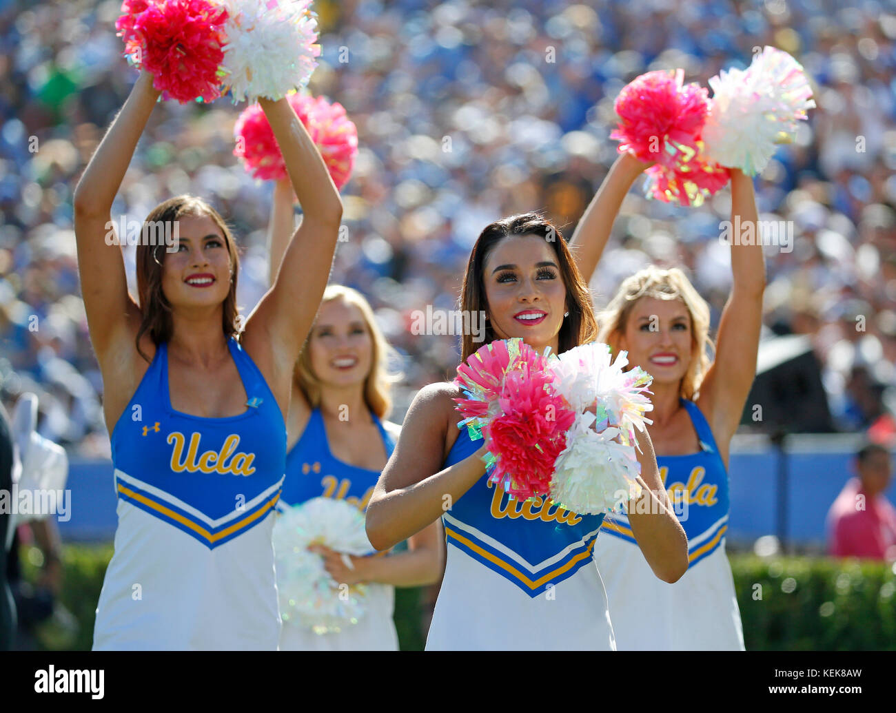 October 21, 2017 UCLA Bruins cheerleaders during the football game ...