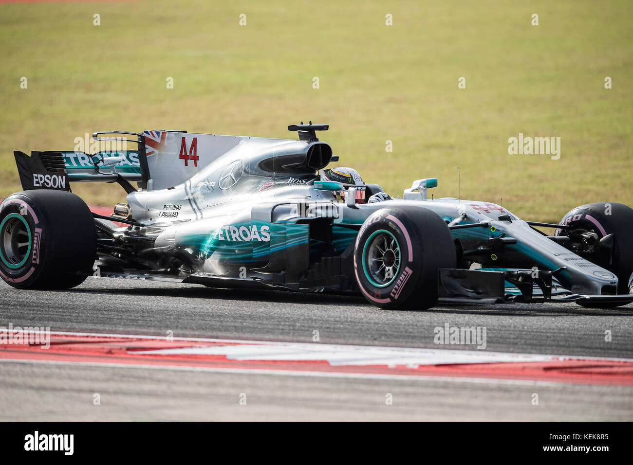 Austin, TX, USA. 21st Oct, 2017. Lewis Hamilton #44 with Mercedes AMG ...
