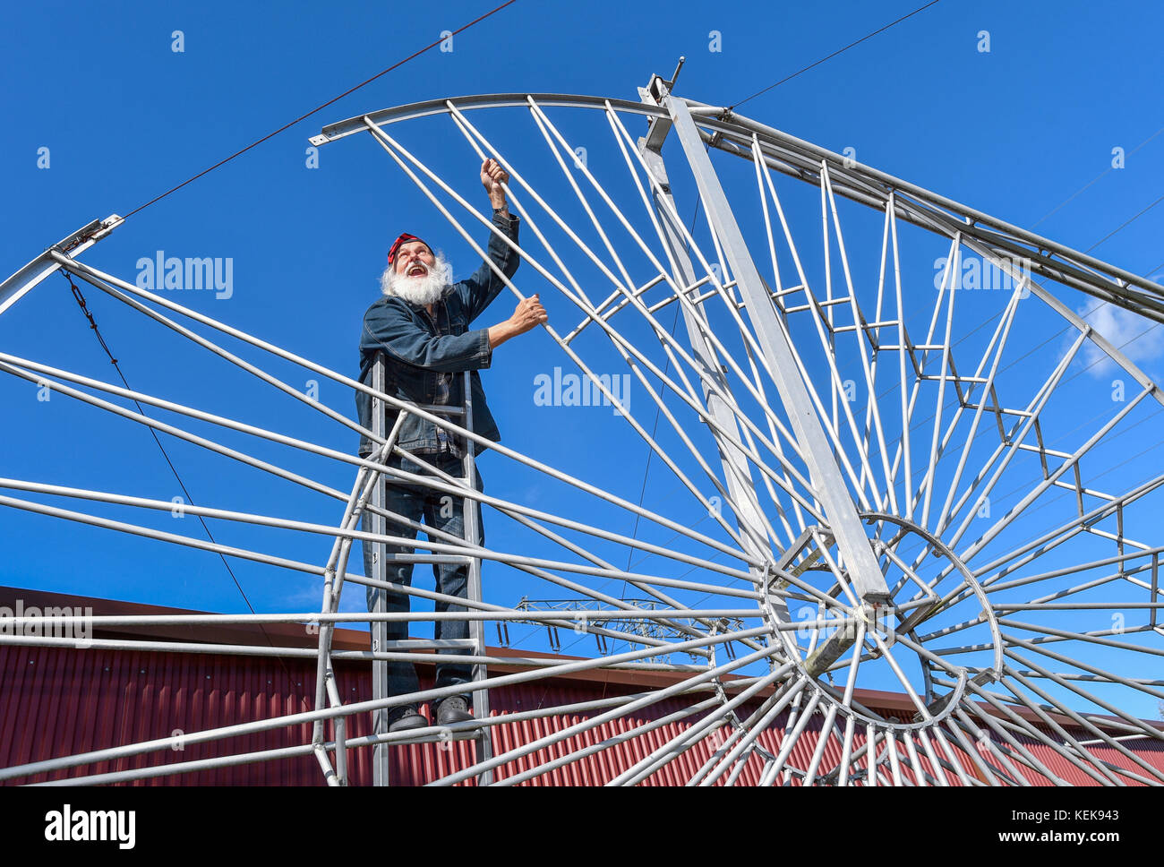 Storkow, Germany. 9th Oct, 2017. Bicycle designer Dieter 'Didi' Senft ...