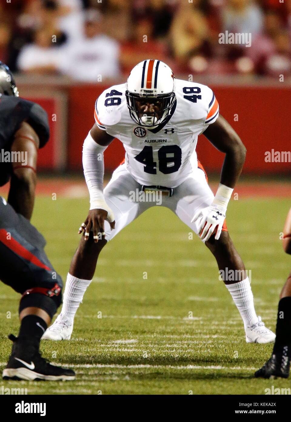 Oct 21, 2017: Auburn linebacker Montavious Atkinson #48 waits for the ...