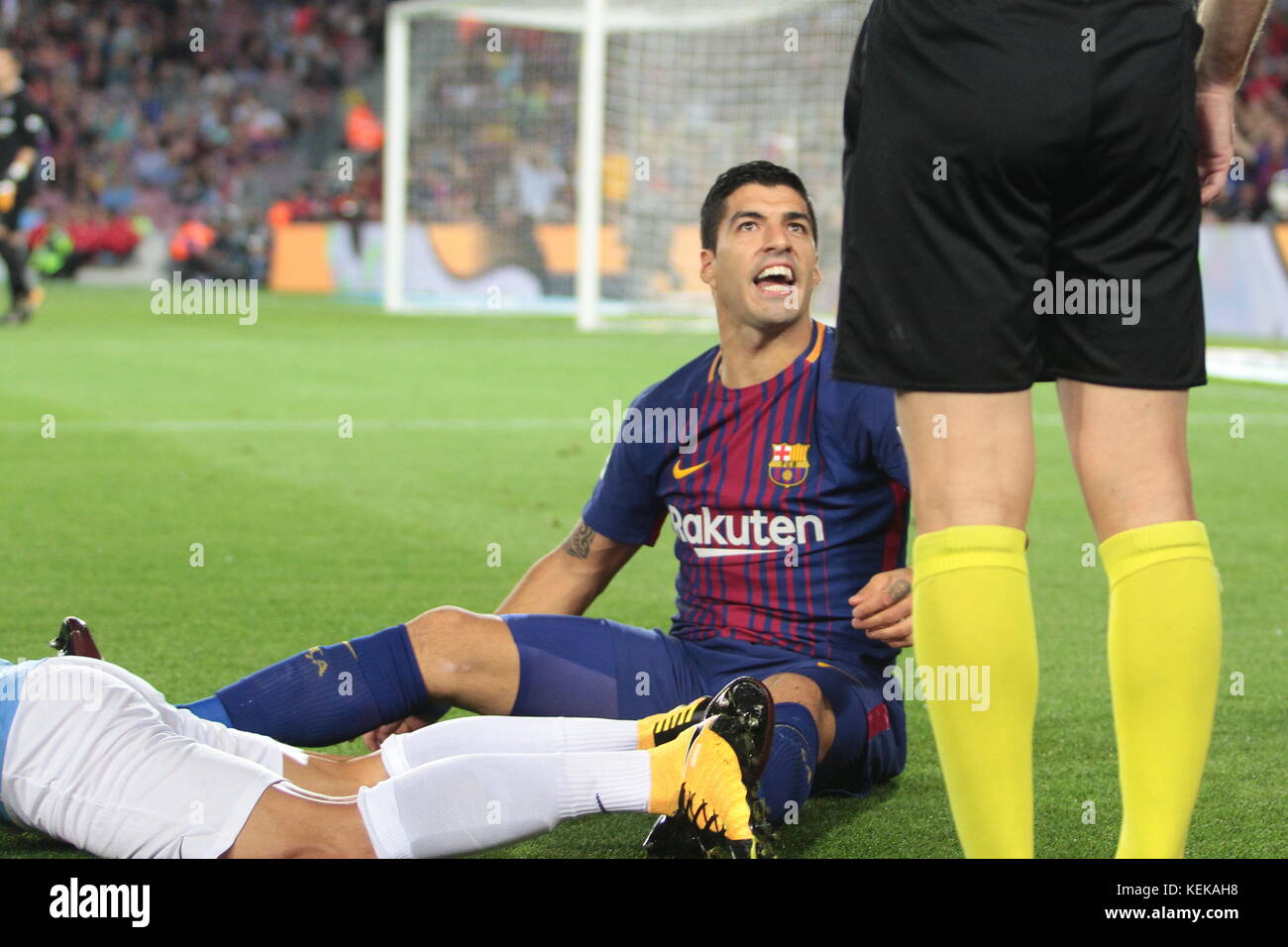 Luis Suarez of the Spanish La Liga soccer match between FC Barcelona ...