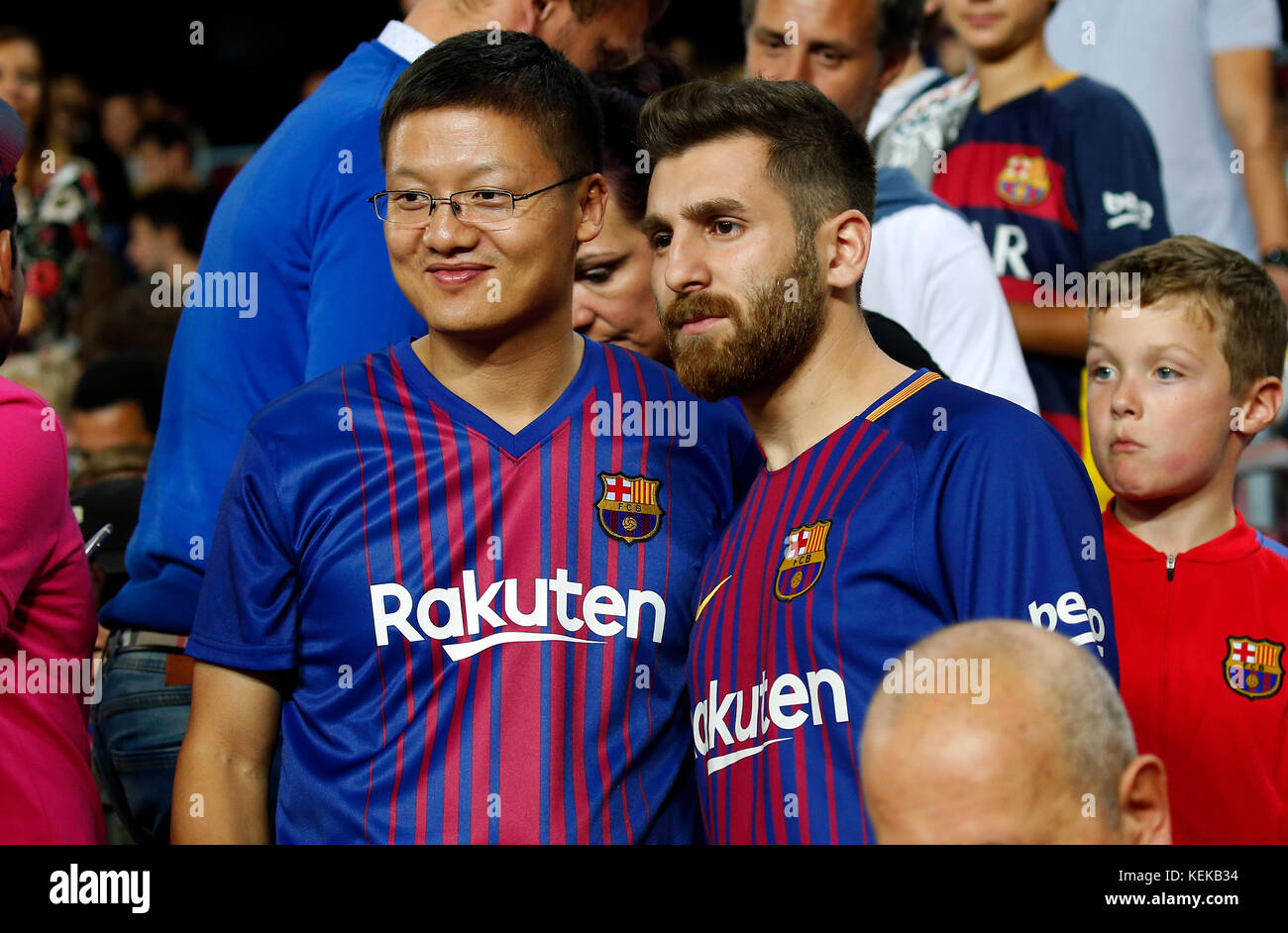 the double of Leo Messi during La Liga match between FC Barcelona v ...